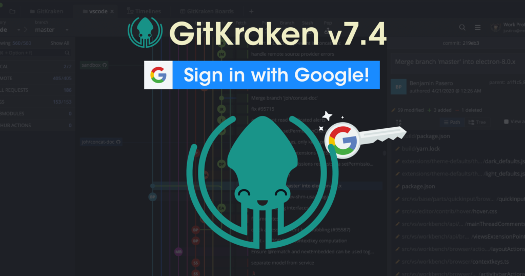 GitKraken Git GUI v7.4: Now with Google Sign In