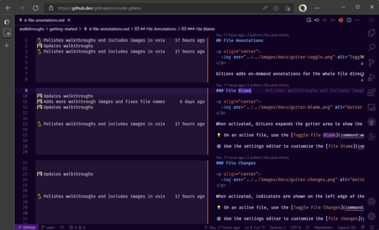 GitLens 12 - Supports Visual Studio Code for the Web/Online