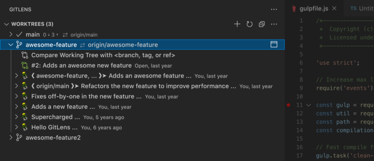GitLens 12 - Supports Visual Studio Code for the Web/Online