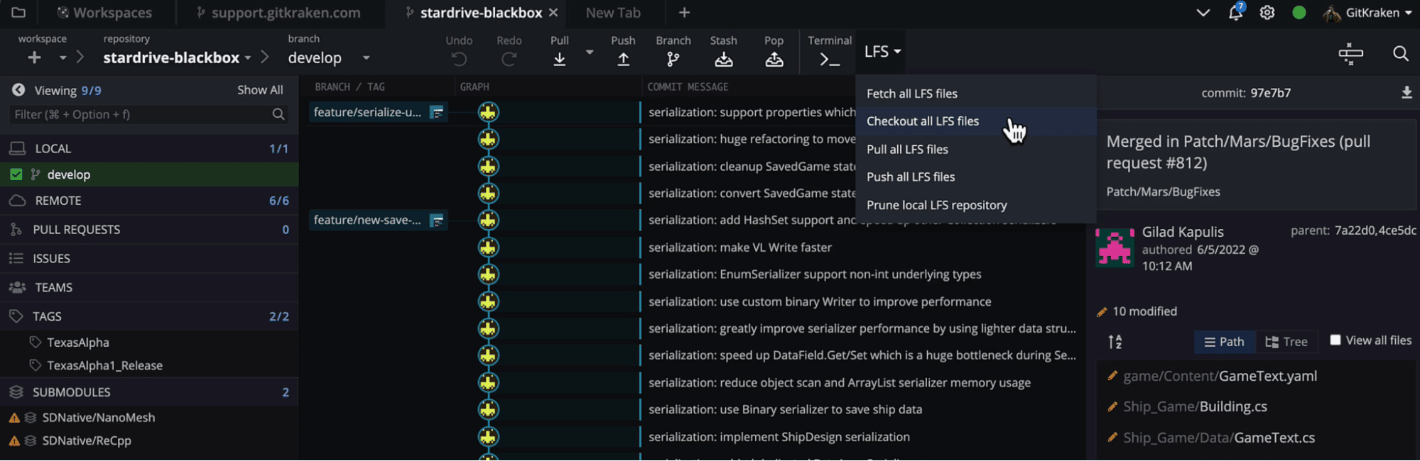 GitKraken Client v8.6 - Faster Git LFS, big repos, and beyond!