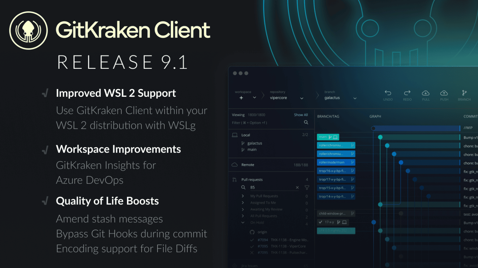 GitKraken 9.1: Improved WSL 2 plus other User Requests
