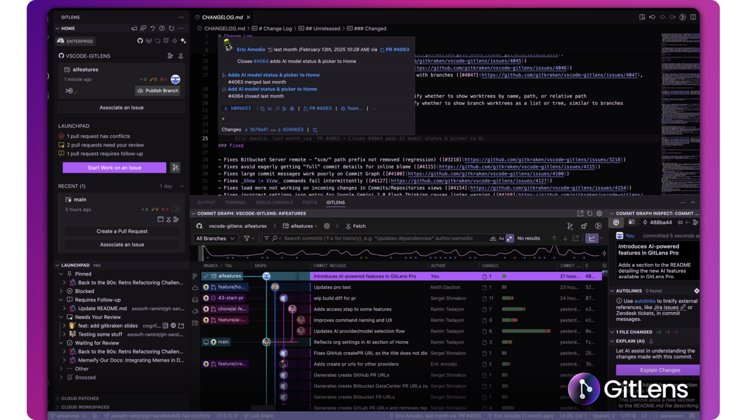 GitLens Pro Features