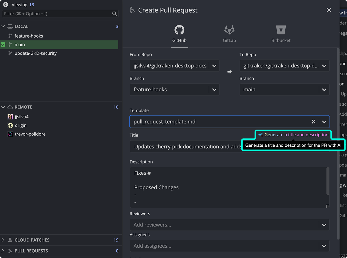 GitKraken Desktop 11.1: Auto-gen PR Title & Descriptions, Stash ...